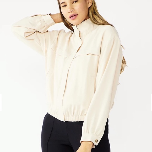 Nine West | Jackets & Coats | Nine West Drapey Utility Bomber Jacket ...